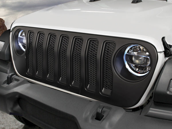 MOPAR Satin Black Grille for 18-up Jeep Wrangler JL and 20-up Jeep Gla ...