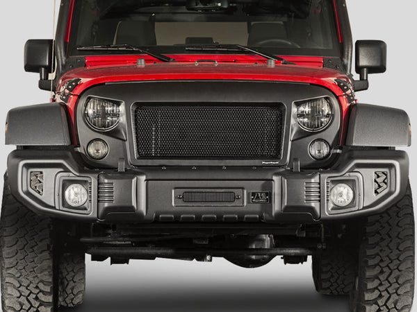 RUGGED RIDGE Spartacus Front Bumper, Textured Black for 07-18 Jeep Wra ...